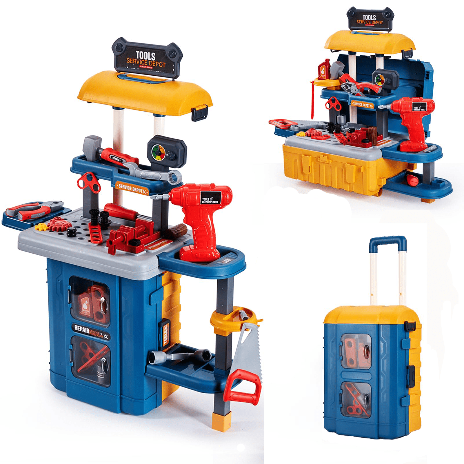 Kosynda Kids Tool Bench with Electric Drill and Realistic Tools, 46Pcs ...