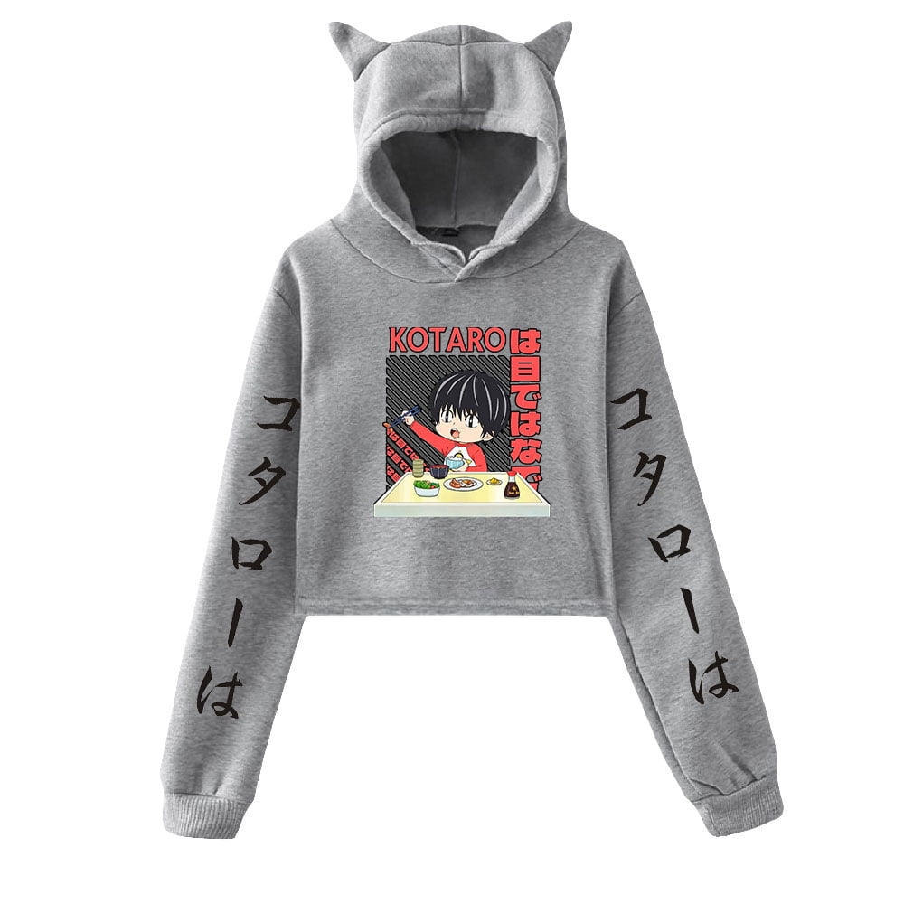 Kotaro Lives Alone Hoodie Sweatshirt for Girls Cat Ear Crop Top Male ...