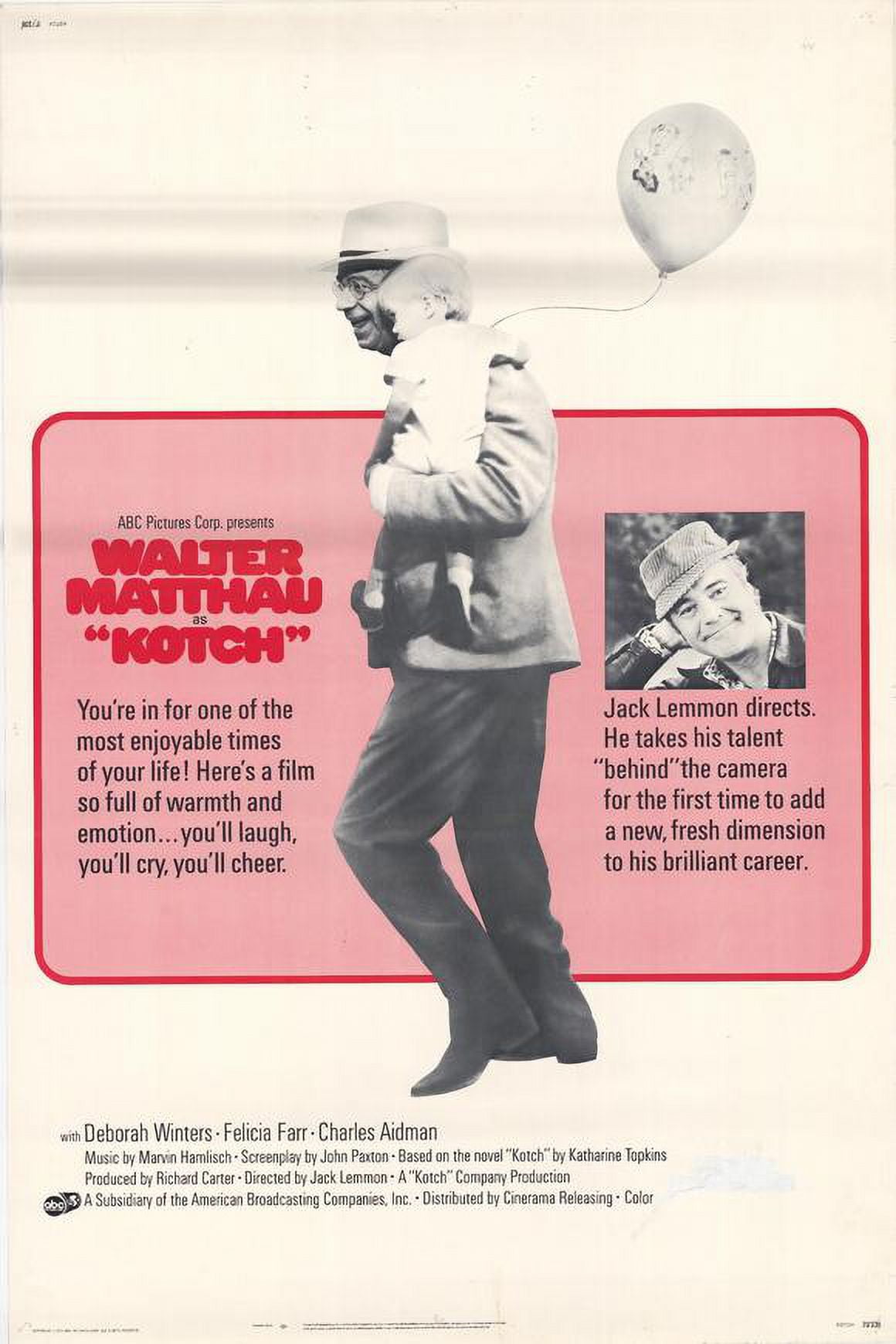 Kotch - movie POSTER (Style A) (11" x 17") (1971) - Walmart.com