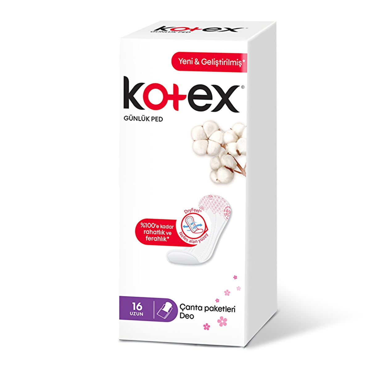 Kotex Daily Pad Bag Packages Deo Long 16 Pcs - Walmart.com