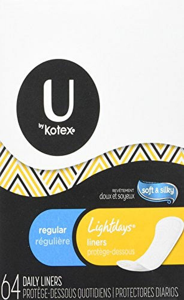 Kotex Natural Balance Lightdays Liners Regular -64 ct. (Pack of 16 ...