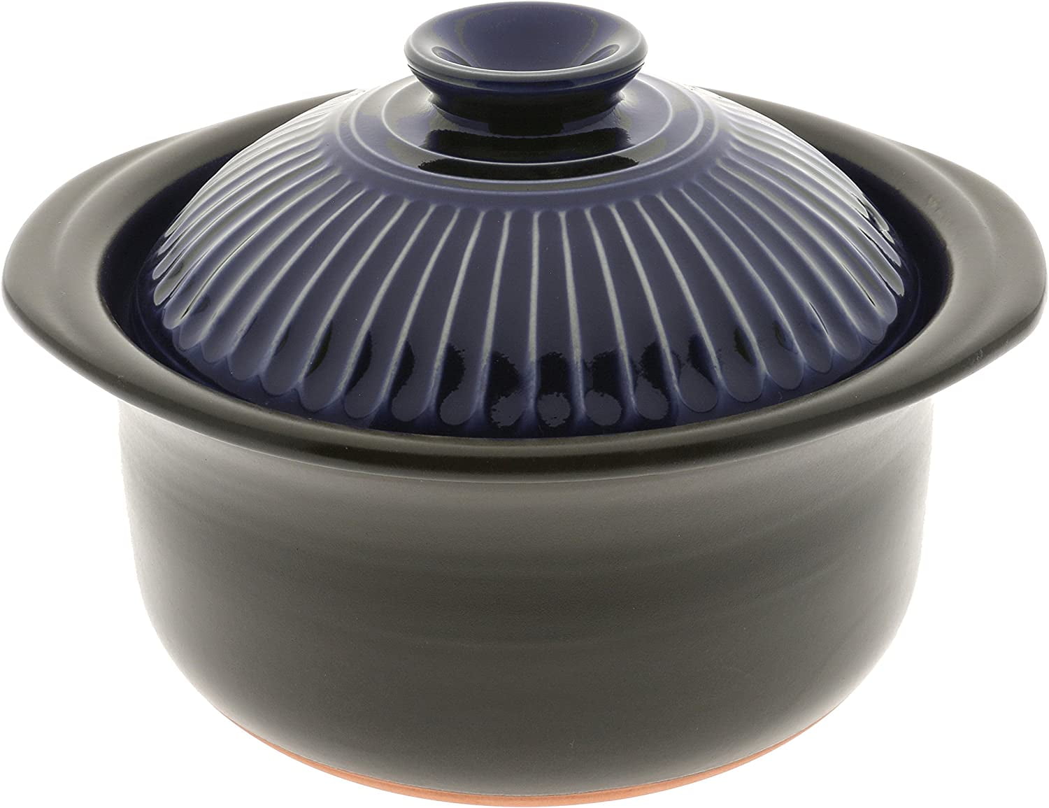 Kotobuki 190-808 Earthenware Rice Cooker with Matte and Cobalt Blue ...