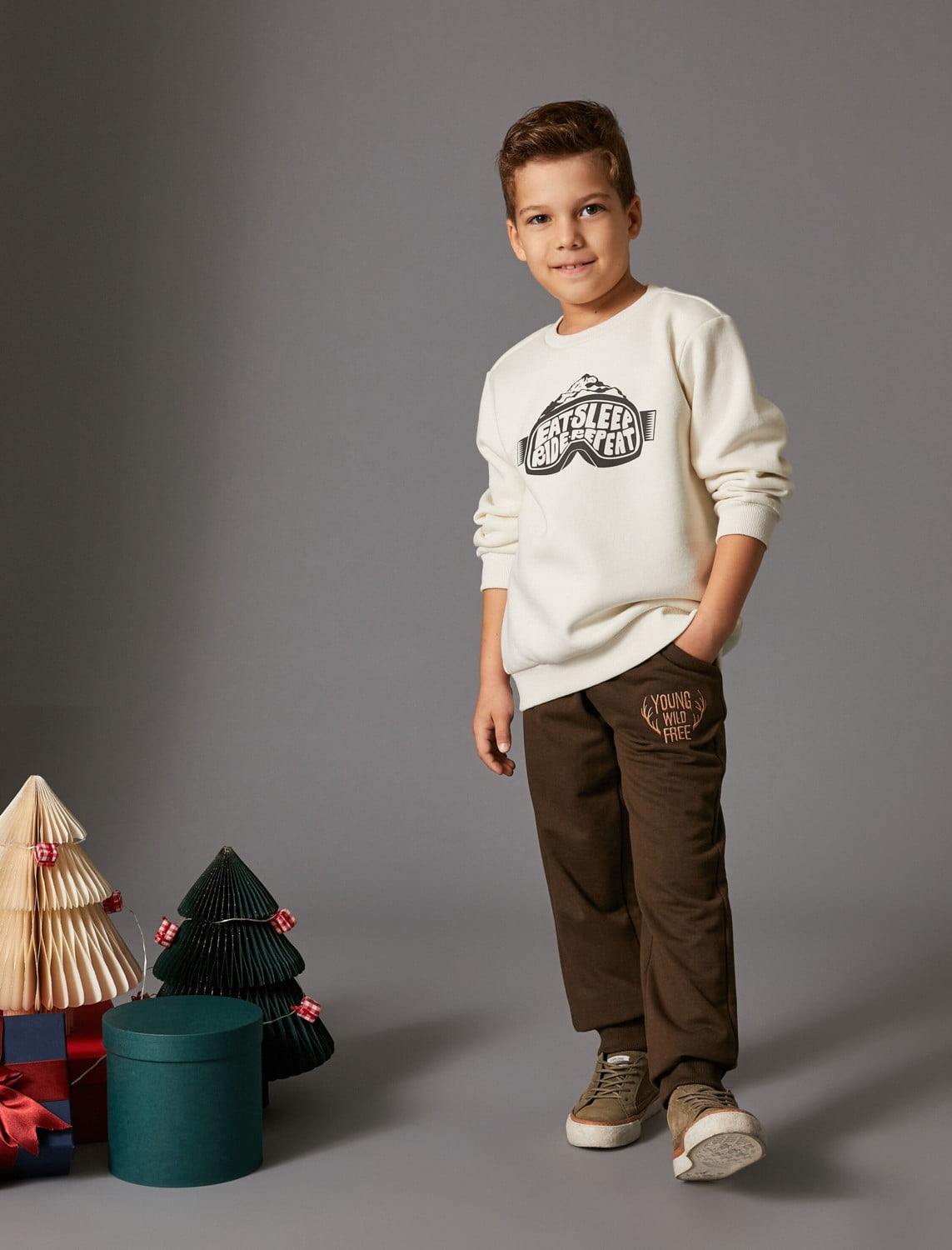 Koton Winter Themed Sweat Long Sleeve Crew Neck With Ribbon, EU 6 - 7 ...