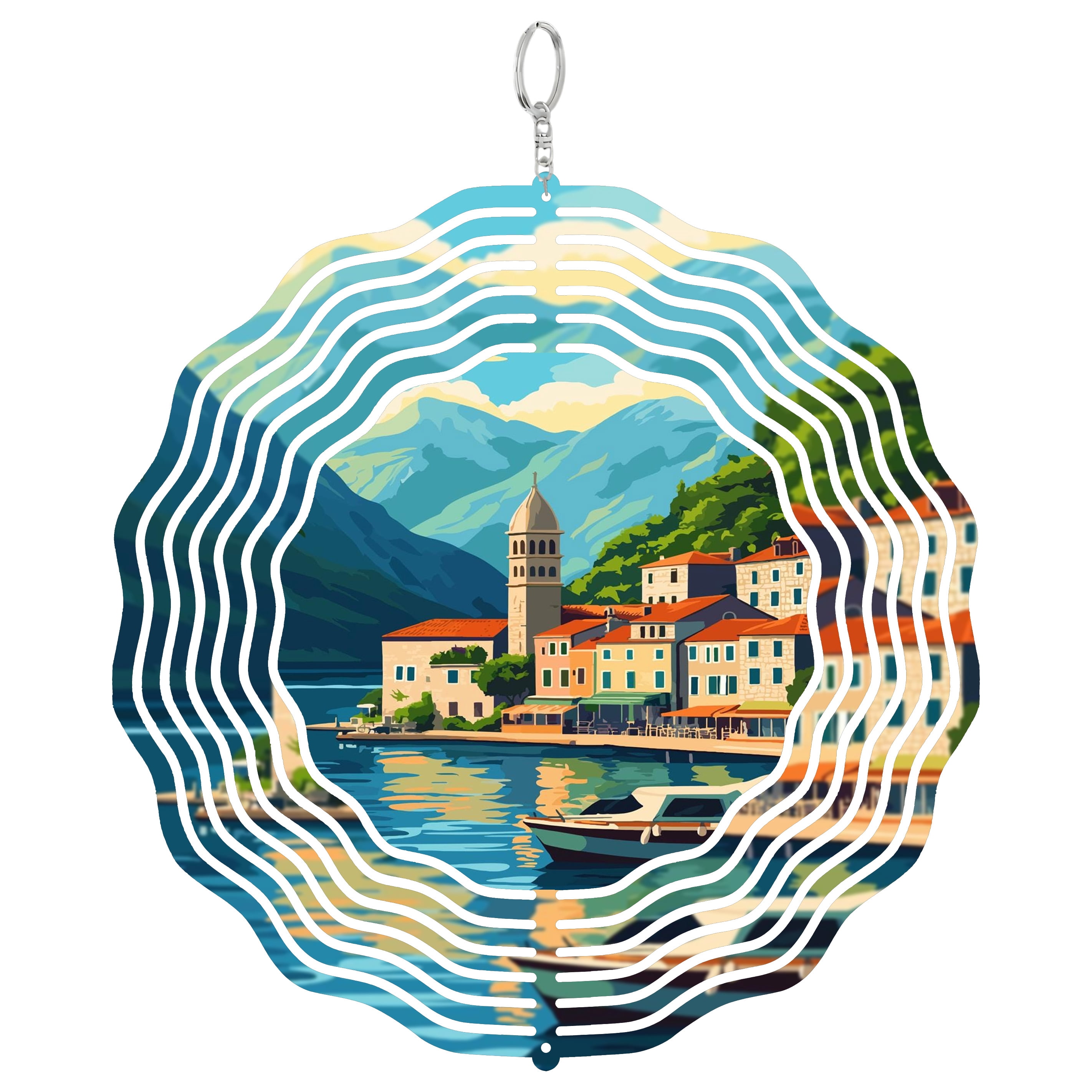 Kotor Montenegro Bay 3D Wind Spinner Stainless Steel Kinetic Art ...