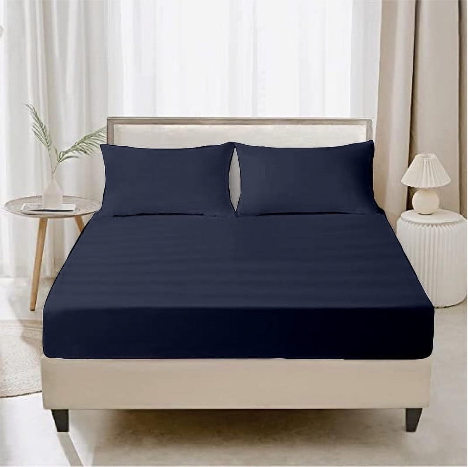 Kotton Culture 3 Piece Fitted Sheet Set 100% Egyptian Cotton 600 Thread ...