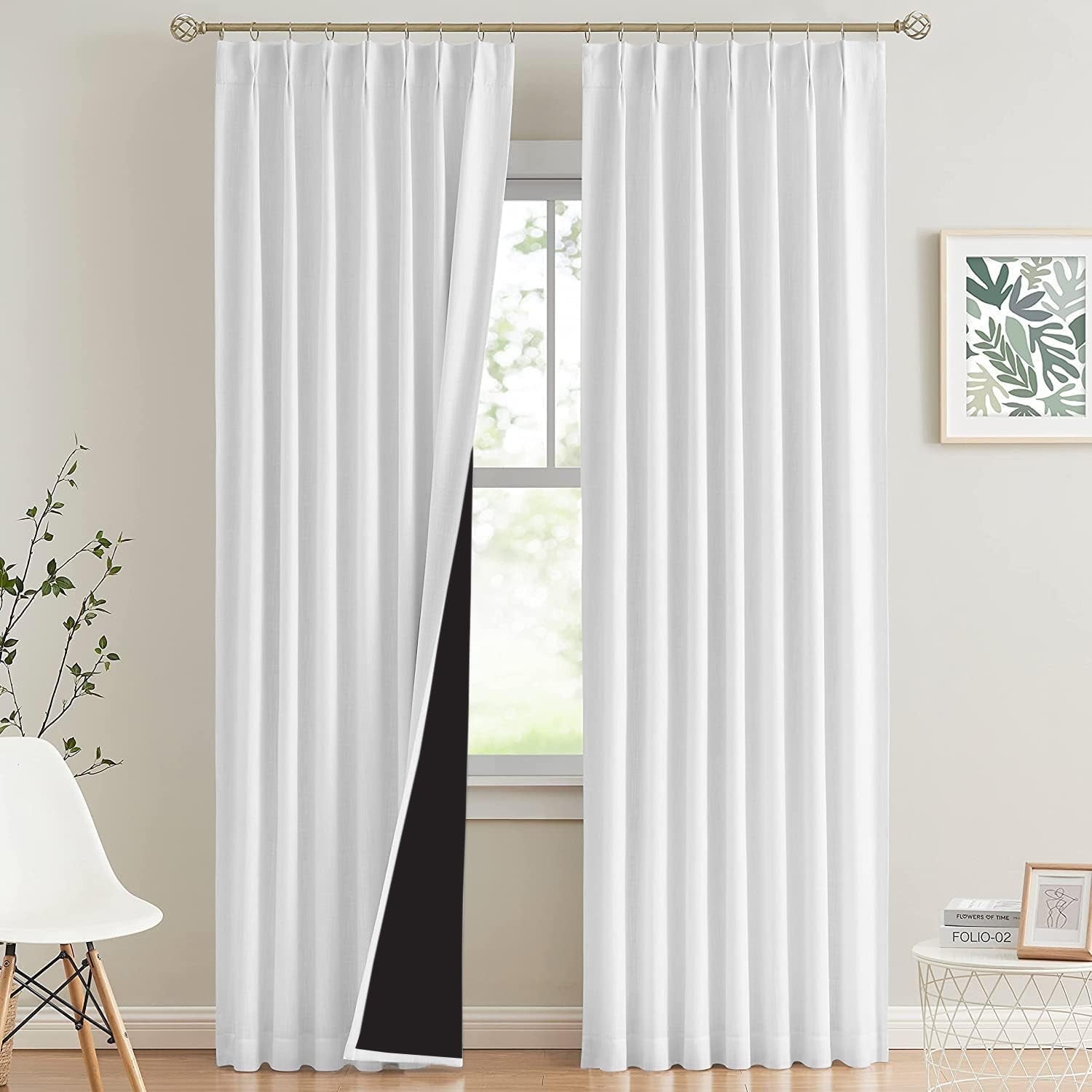 Kotton Culture Double Pinch Pleat Curtain 100% Blackout Thermal ...