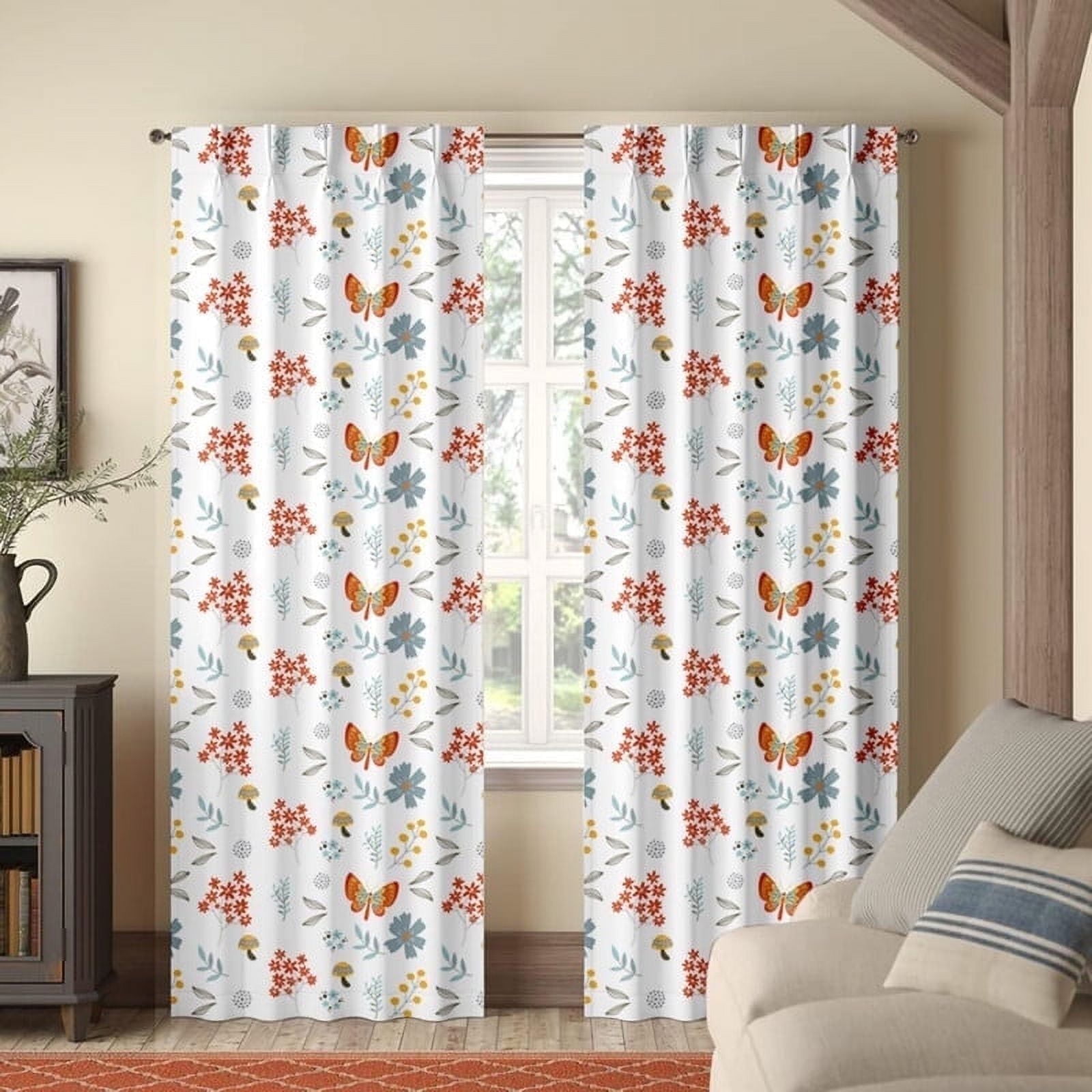 Kotton Culture Double Pinch Pleat Butterfly Curtains Thermal Insulated ...