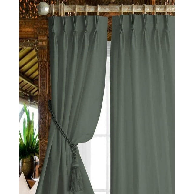 Kotton Culture Pinch Pleated Drapes Blackout Curtains for Traverse Rod ...