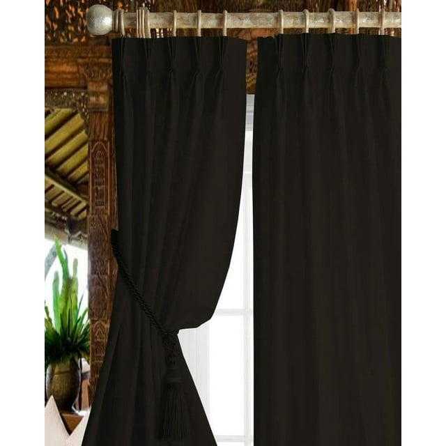 Kotton Culture Pinch Pleated Drapes Blackout Curtains for Traverse Rods ...
