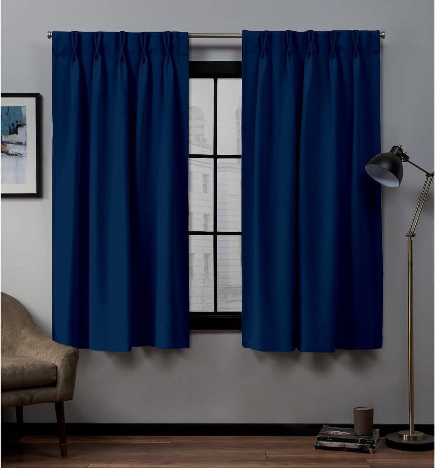 Kotton Culture Pleated Curtains with Hooks & Tiebacks Room Darkening ...