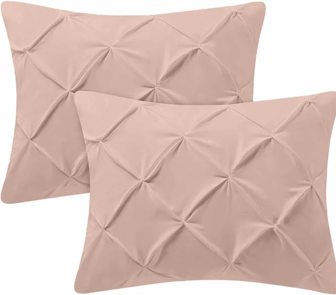 Kotton Culture Set of 2 Pillow Shams Pinch Pleated 100% Egyptian Cotton ...