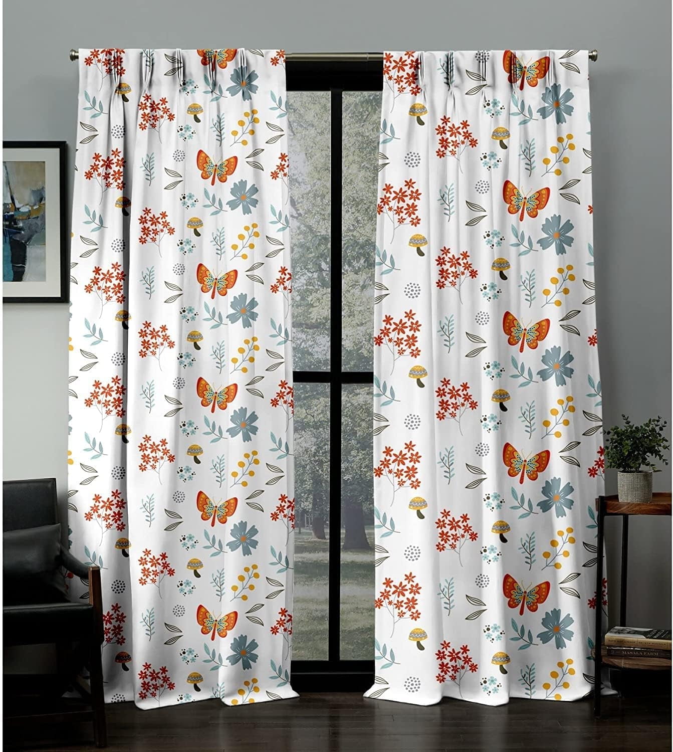 Kotton Culture Triple Pinch Pleat Butterfly Curtains Thermal Insulated ...