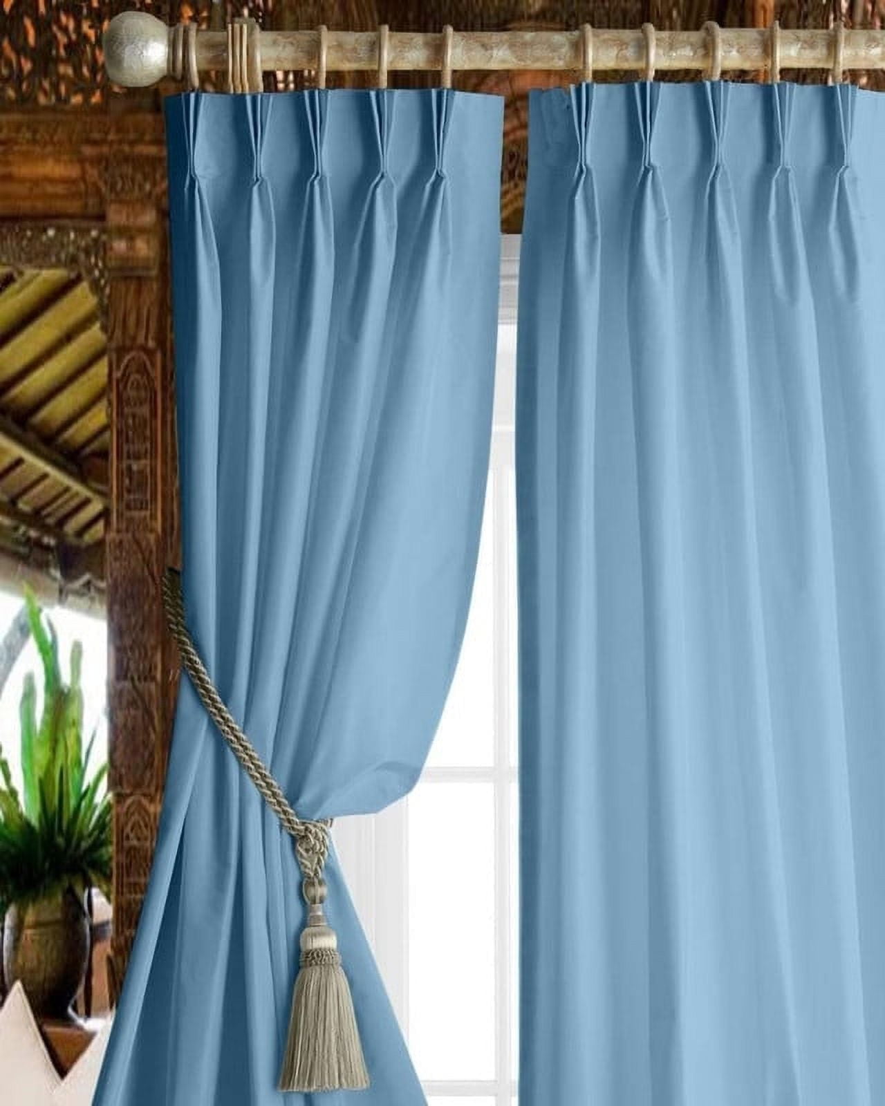 Kotton Culture Triple Pinch Pleated Curtains Room Darkening Blackout ...