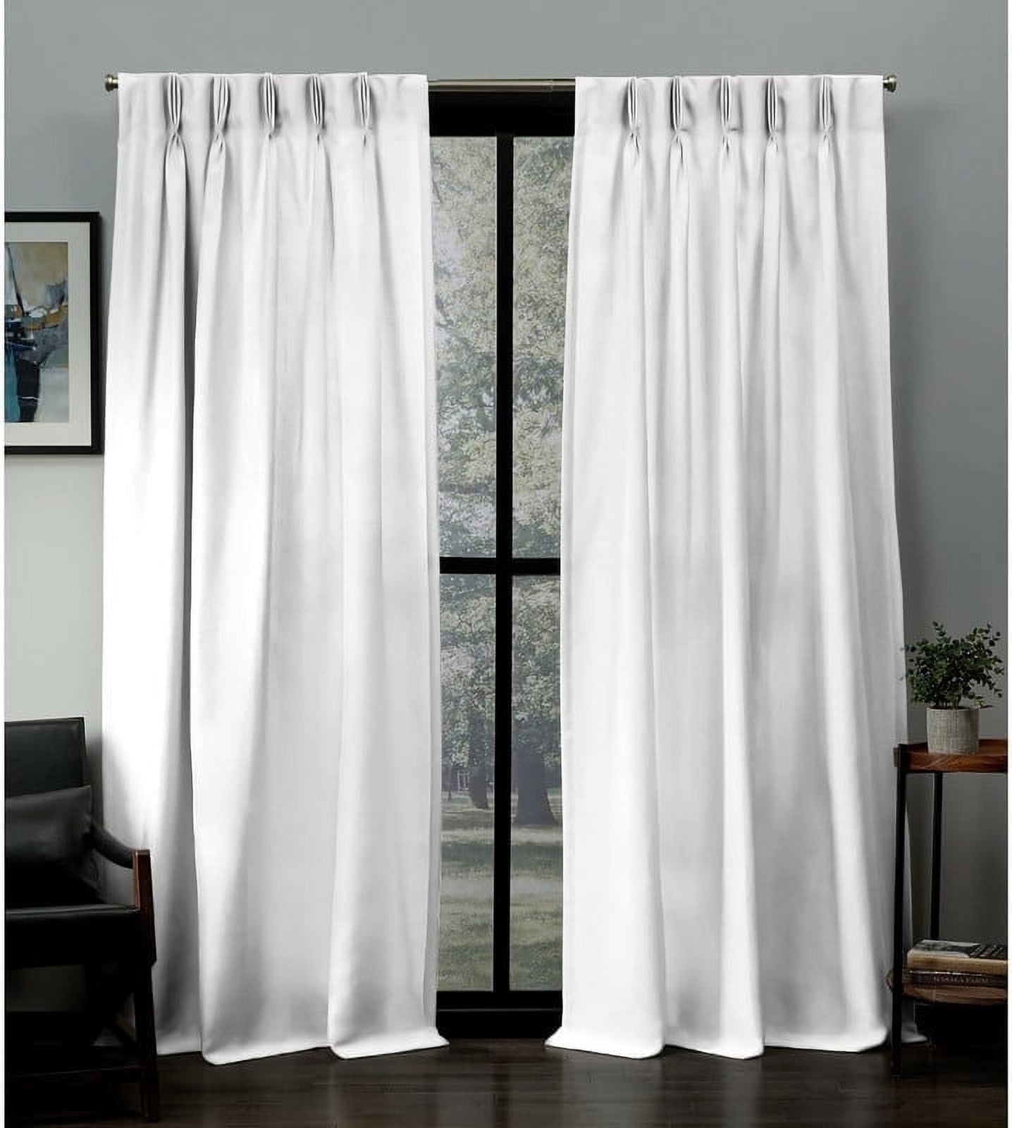 Kotton Culture Triple Pinch Pleated Curtains Room Darkening Semi ...