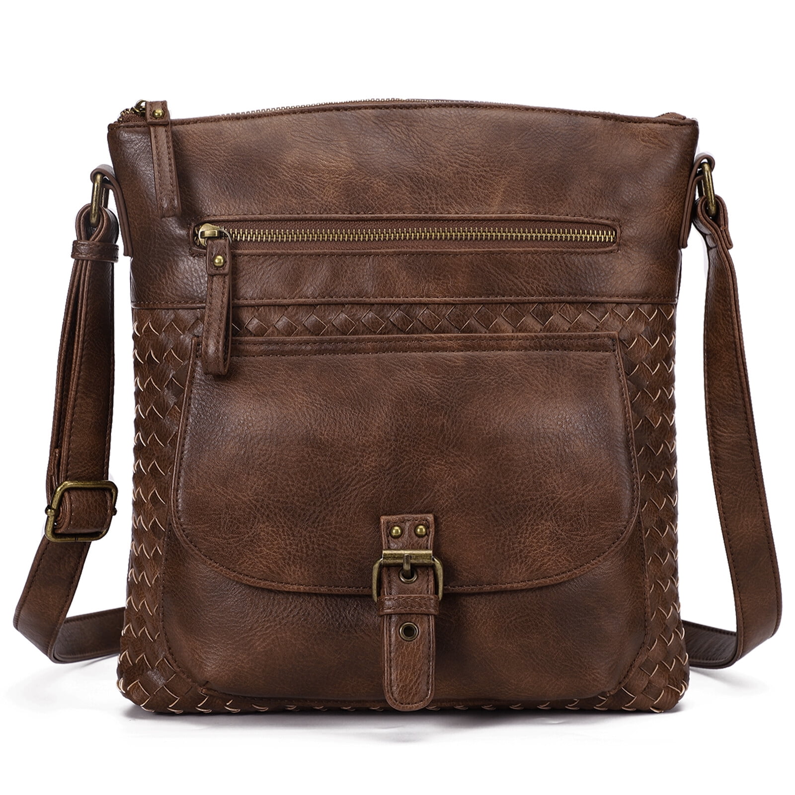 KouLi Buir Large Crossbody Bags for Women Straw Weaving Design PU ...