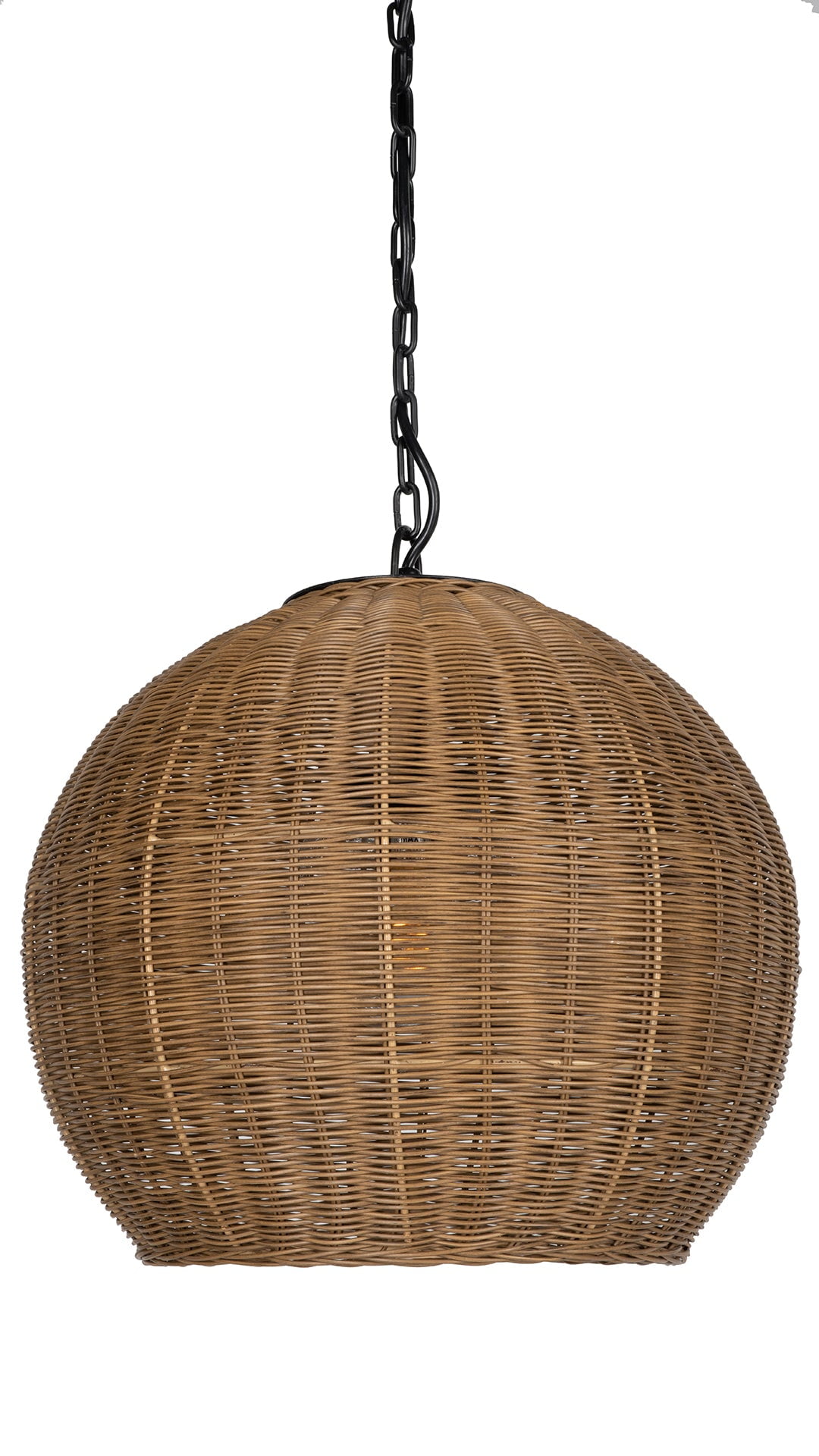 Kouboo All Weather Wicker Outdoor Ball Pendant Lamp, Weather Proof ...