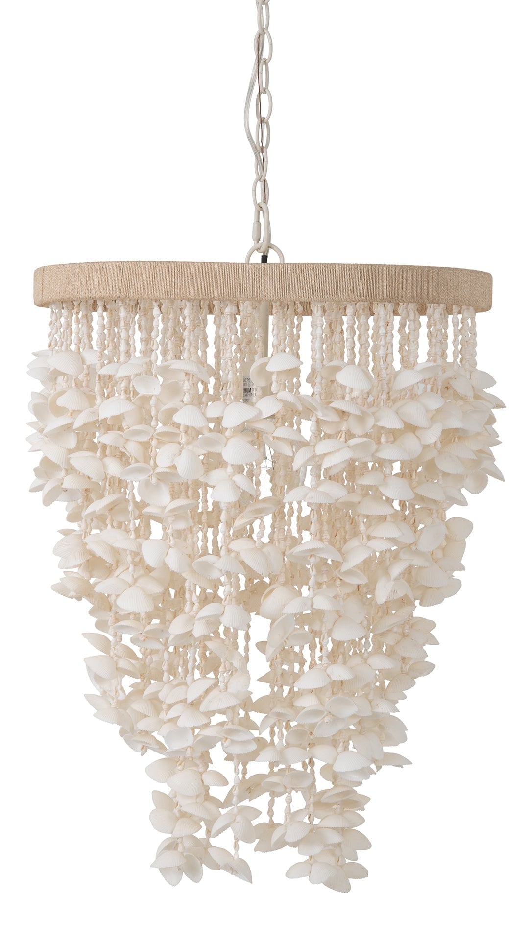 Kouboo Cone Clamrose Seashell Chandelier, Boho Ceiling Light Entryway ...
