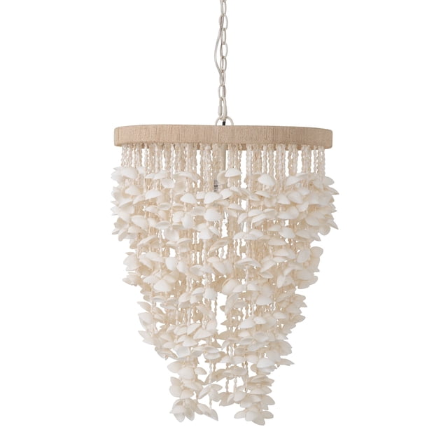 Kouboo Cone Clamrose Seashell Chandelier, Boho Ceiling Light Entryway ...
