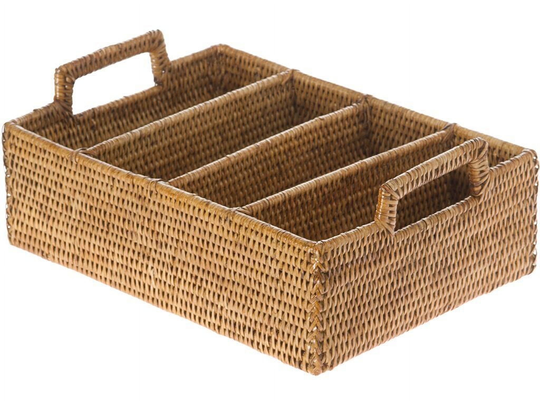 Kouboo La Jolla Rattan Flatware Tray With 4 Sections, Tray For ...
