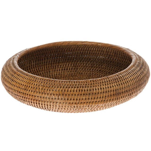 Kouboo La Jolla Rattan Fruit Bowl, Handmade Rattan Round Bowl for Fruit ...