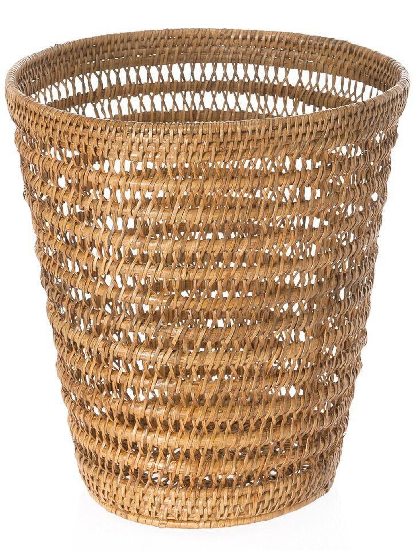 Kouboo La Jolla Rattan Mesh Round Waste Basket Laguna With Liner ...