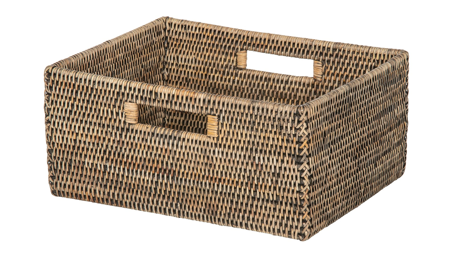 Kouboo La Jolla Rattan Shelf Basket With Handles, Rattan Storage, Kitchen Storage Baskets ...