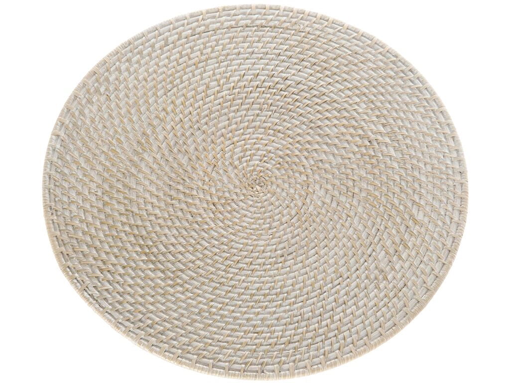 Kouboo Laguna Round Rattan Placemats For Dining Table, Heat Resistant ...