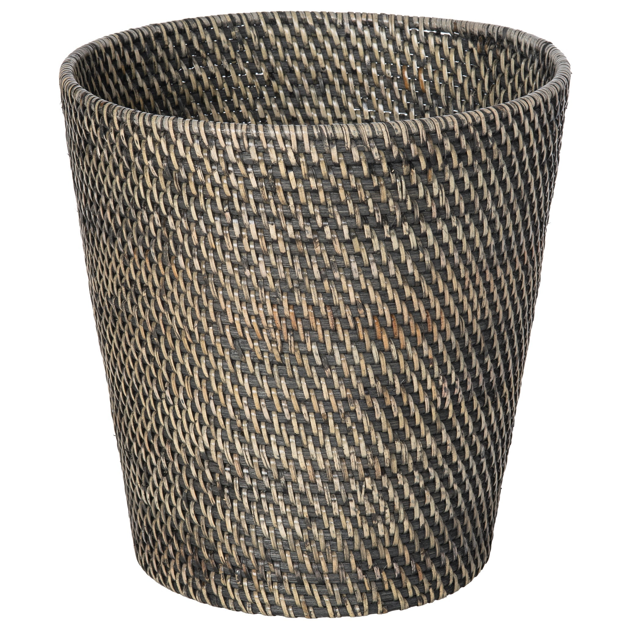 Kouboo Loma Round Rattan Paper Waste Basket, Bathroom, Basket for Dry ...