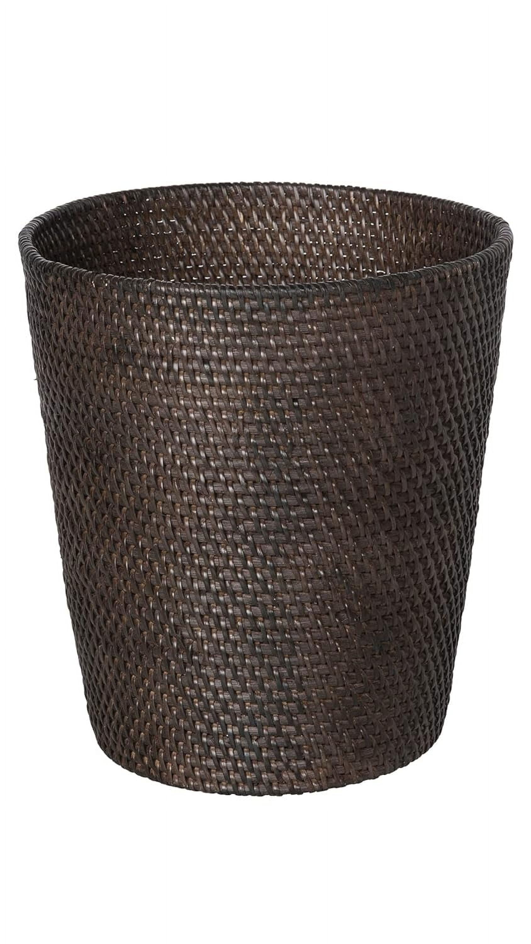 Kouboo Loma Round Rattan Paper Waste Basket, Trash Can Bathroom ...