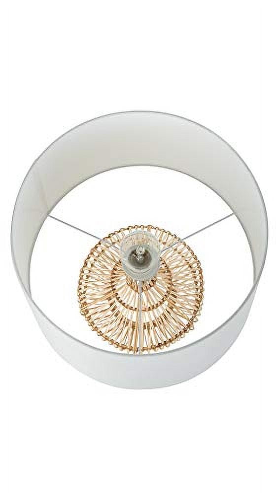 Kouboo Luhu Cane Rib Bulb Table Lamp Natural with White Shade - Walmart.com