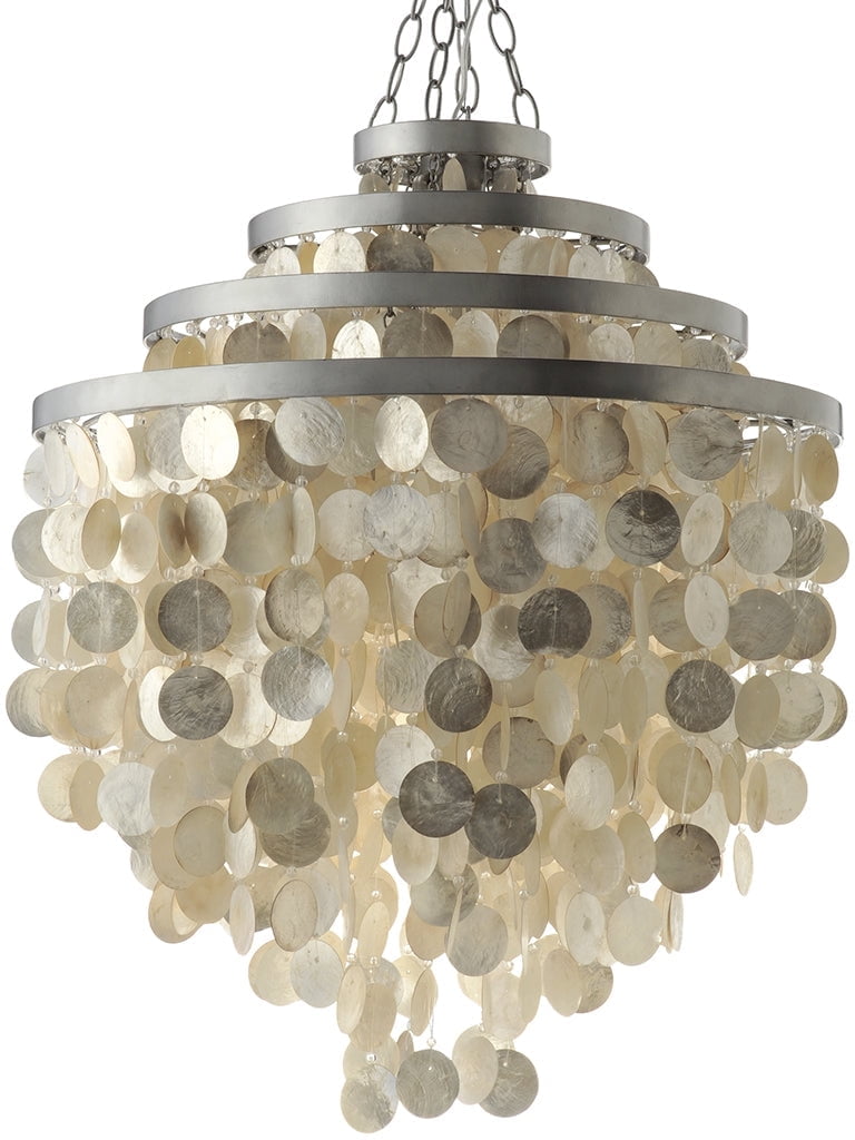 Kouboo Round Chandelier With Round Capiz, Pendant Lighting, Chandelier For Living Room, Dining ...