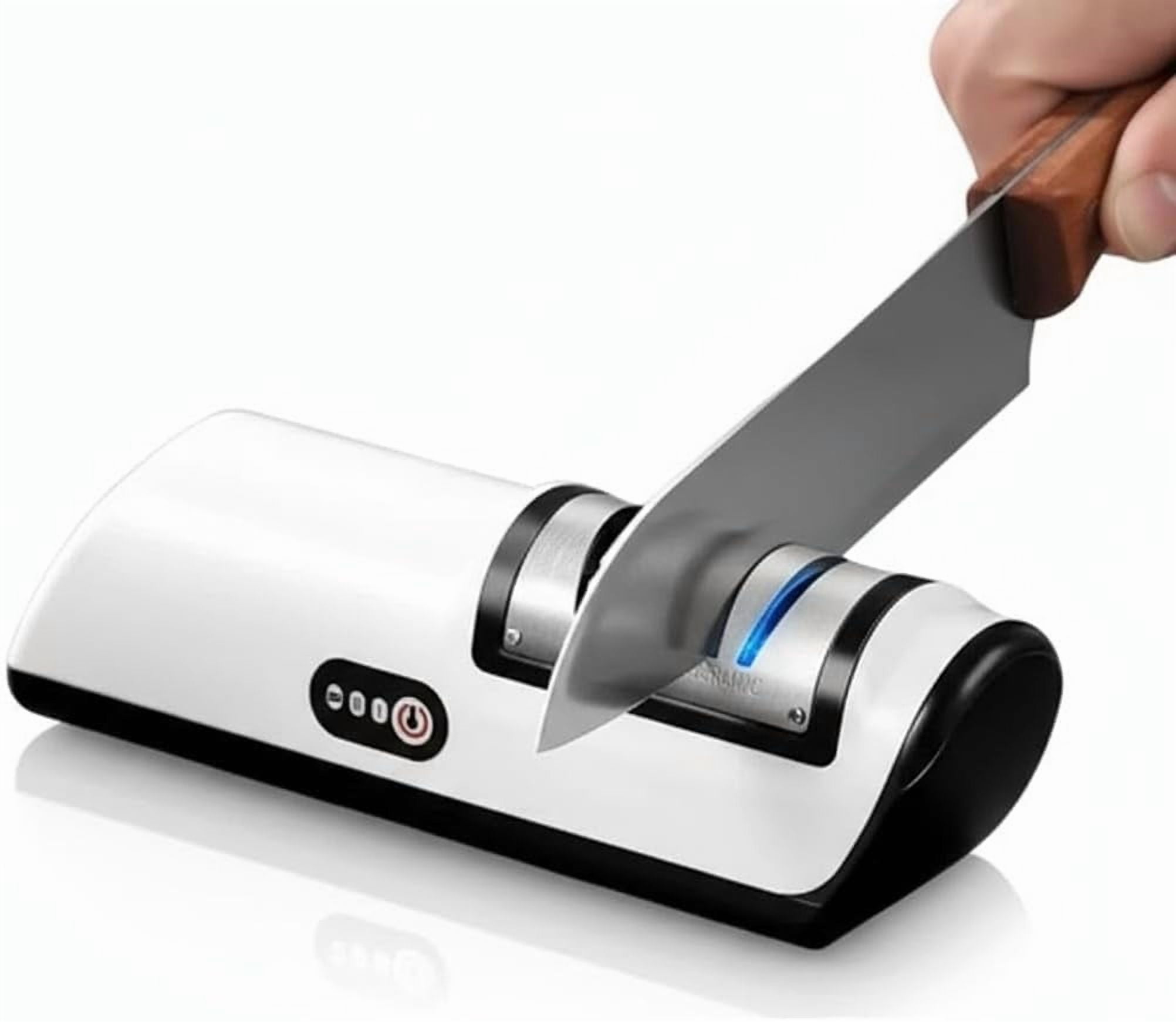 Koudindg Electric Knife Sharpener, 20 ° Automatic Angle Guide, 2-Stage ...