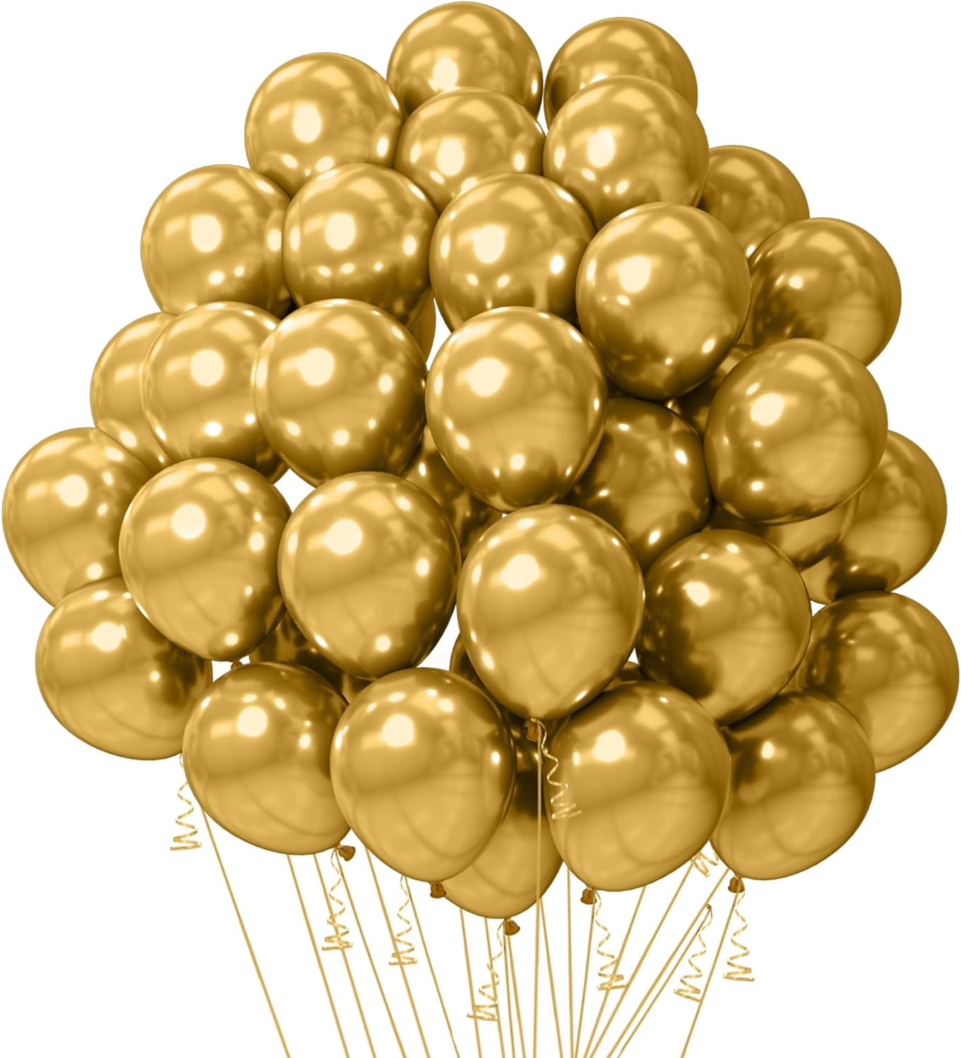 Koudindg Gold Balloons, Metallic Balloons, 50 PCS, Gold Balloons 12 ...