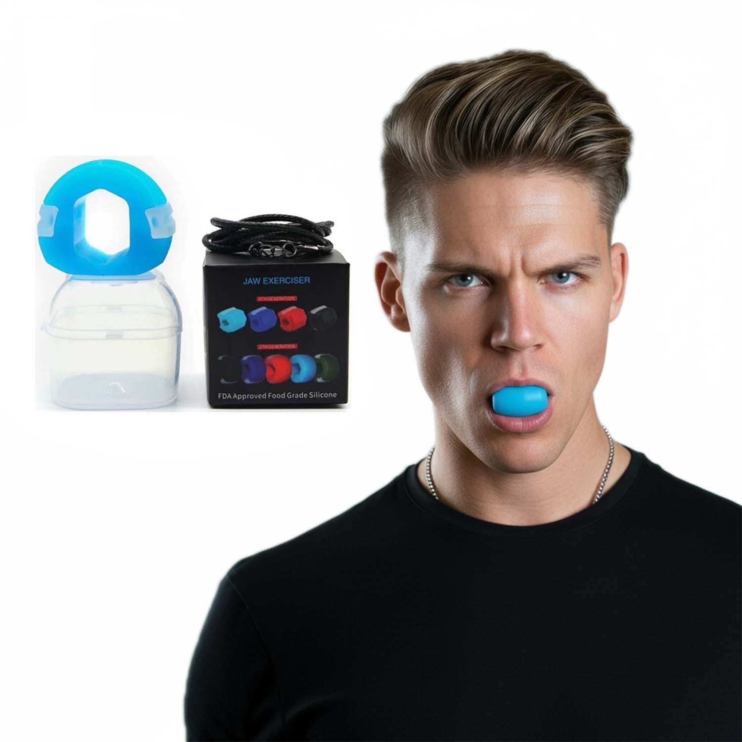 Koudindg Jaw Exerciser for Men Women - Silicone Jaw Trainer, Facial ...