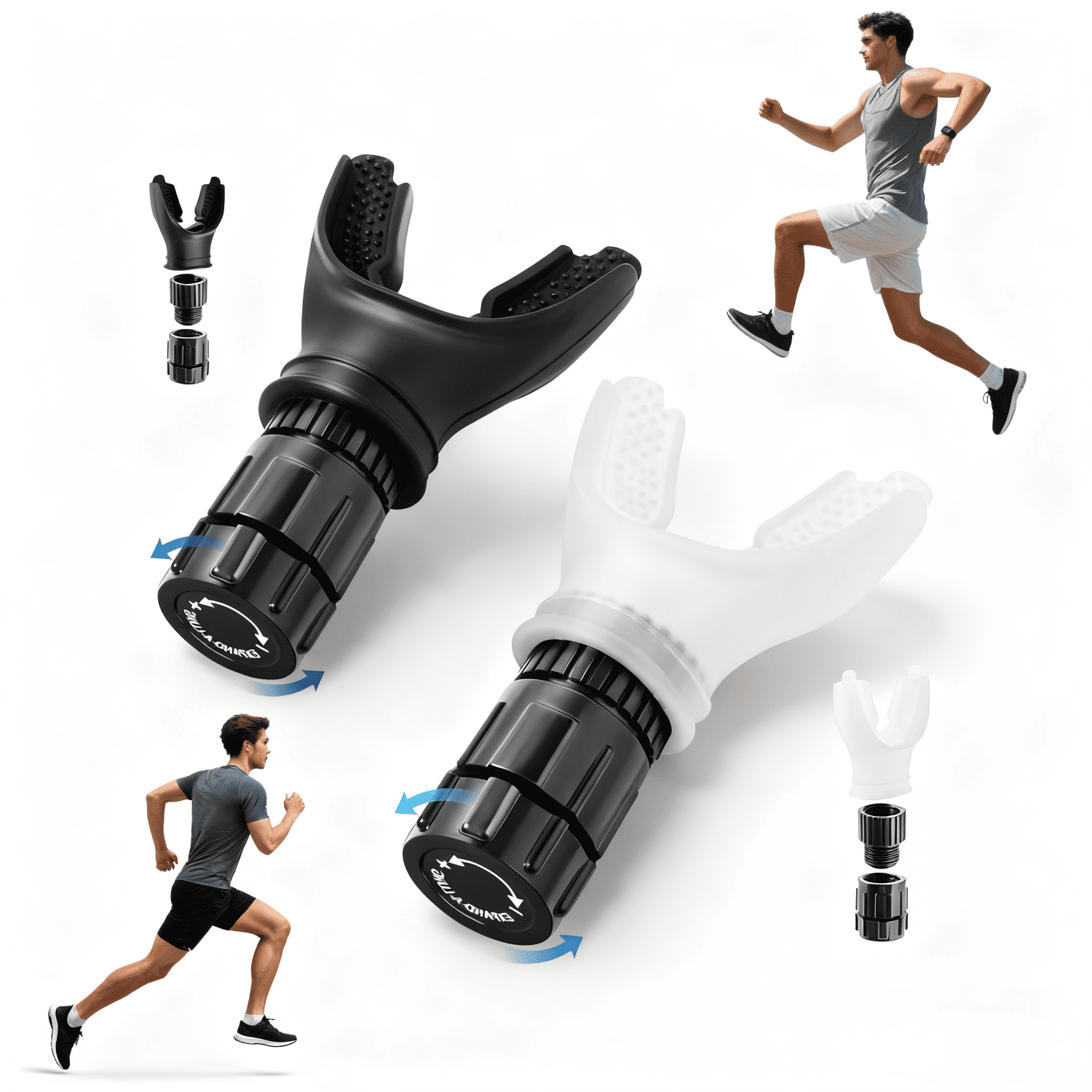 Koudindg Portable Breathing Trainer with Adjustable Resistance Fitness ...