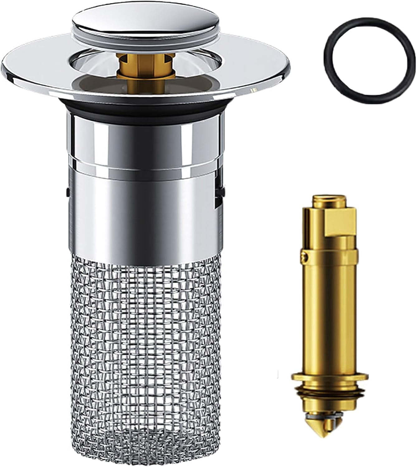 Kouglh Pop up Sink Drain Strainer, Timnamy Drain Filter, Bathroom Sink ...
