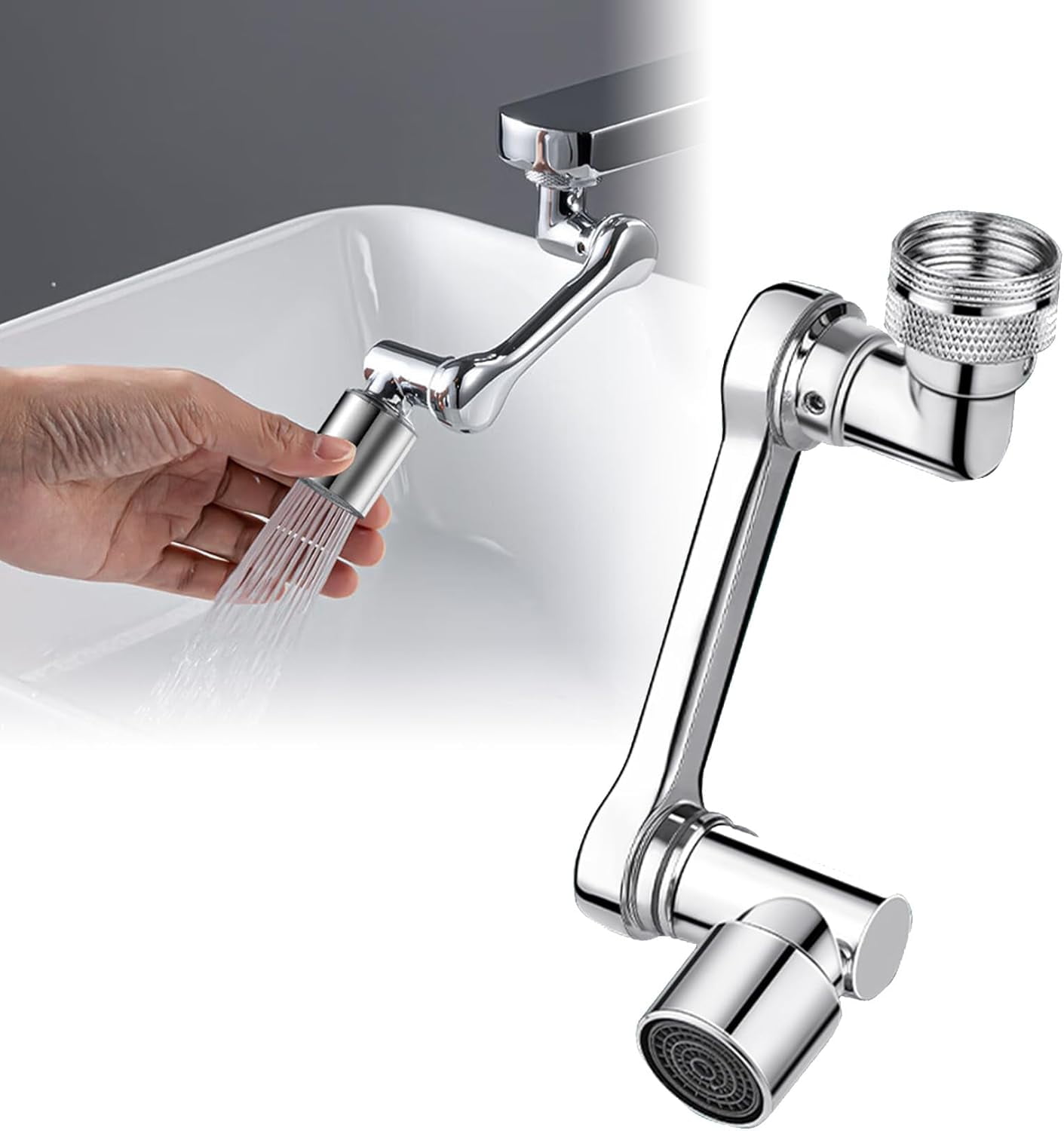 Kouglh Rotating Faucet - 360° Swivel Brass Faucet Extender with Anti ...