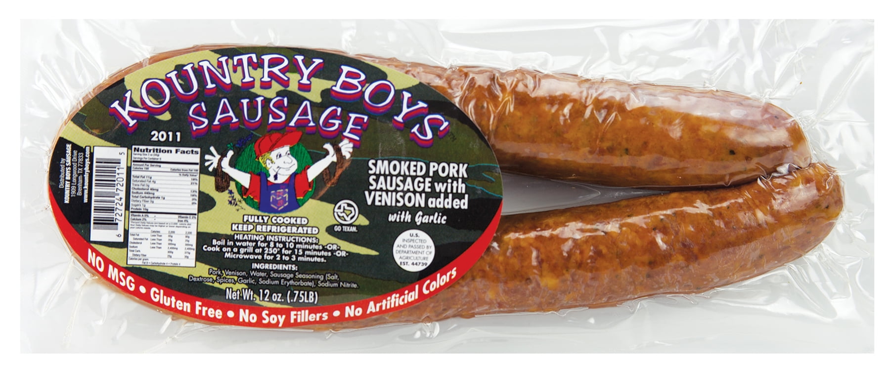 Kountry Boys Sausage Smoked Pork and Venison with Garlic - Walmart.com