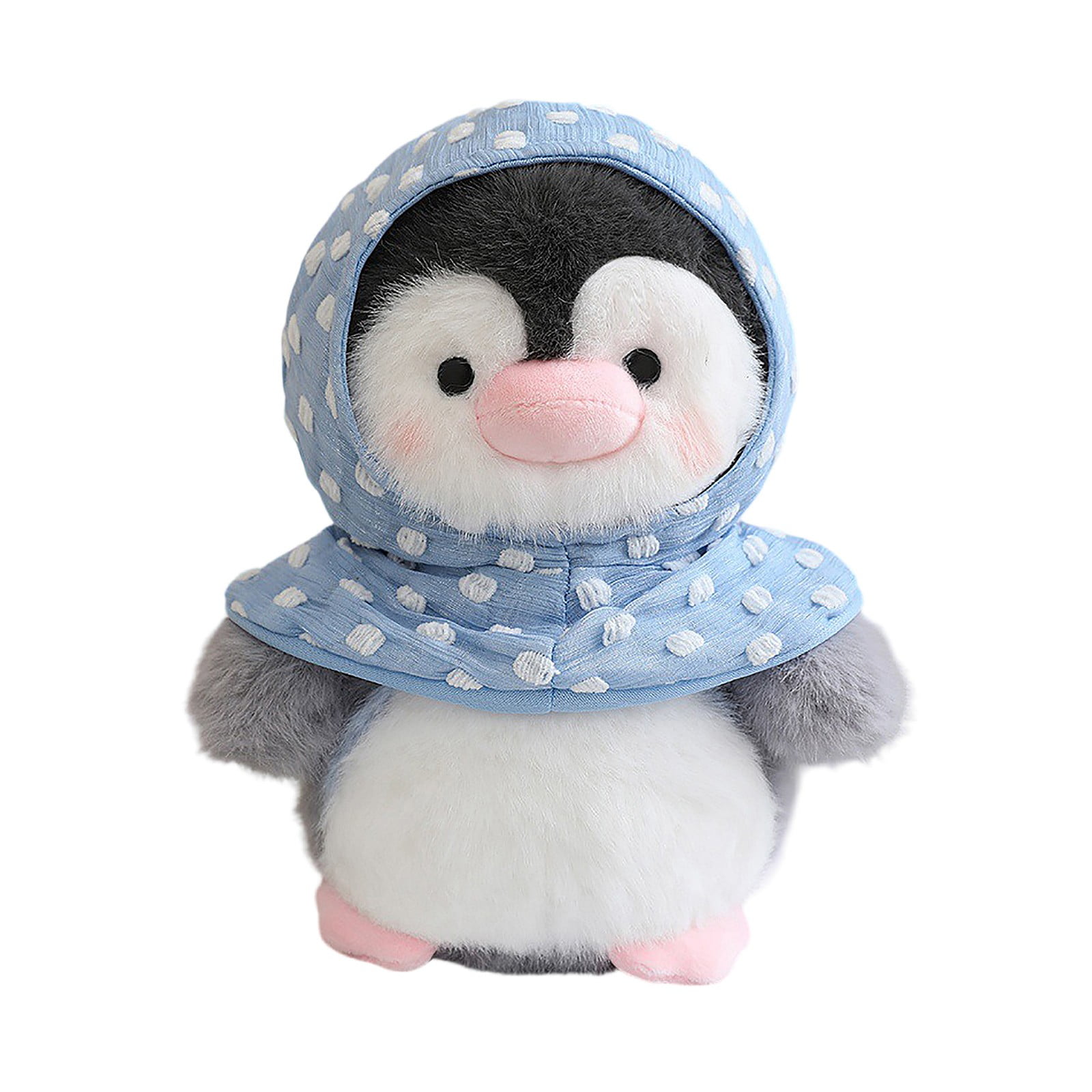 Koupen Chan Cute Penguin Plush Toy with Blue Shawl, 25cm Soft Stuffed ...