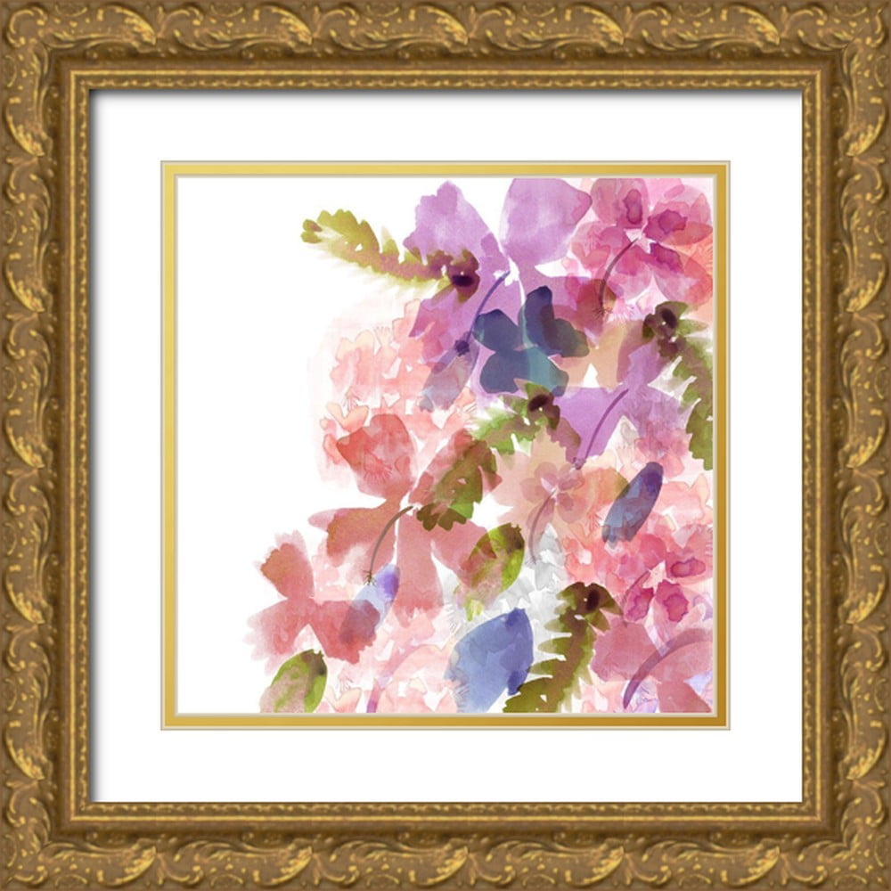 Kouta, Flora 12x12 Gold Ornate Wood Framed with Double Matting Museum ...