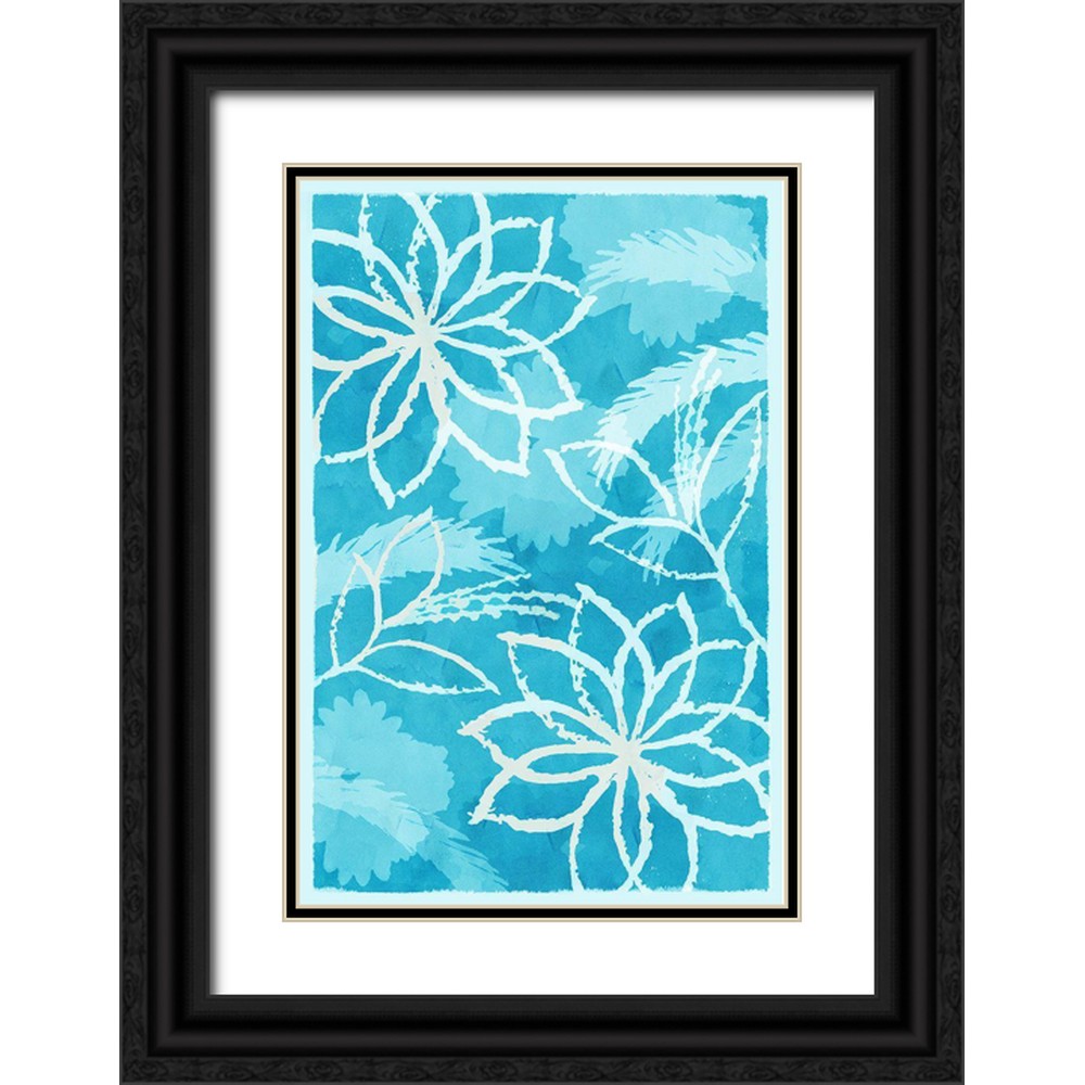 Kouta, Flora 17x24 Black Ornate Wood Framed with Double Matting Museum Art Print Titled - Blue ...