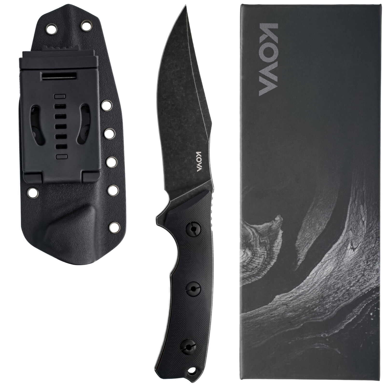 Kova Onyx Tactical Fixed Blade Knife – 4.75″ High-Carbon Stainless ...