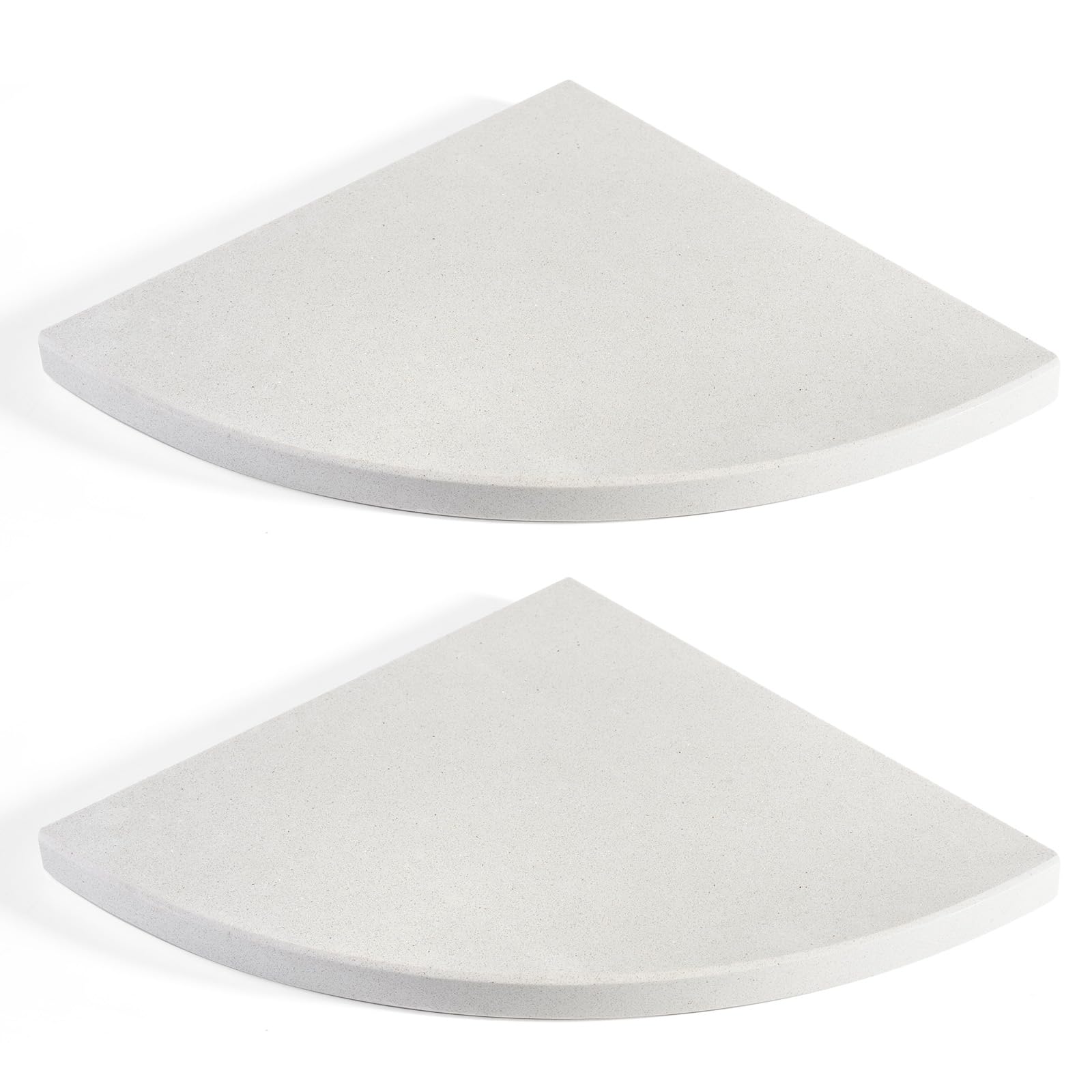 Koville 2 Pcs Wall Mounted White Marble Corner Shower Shelf for ...