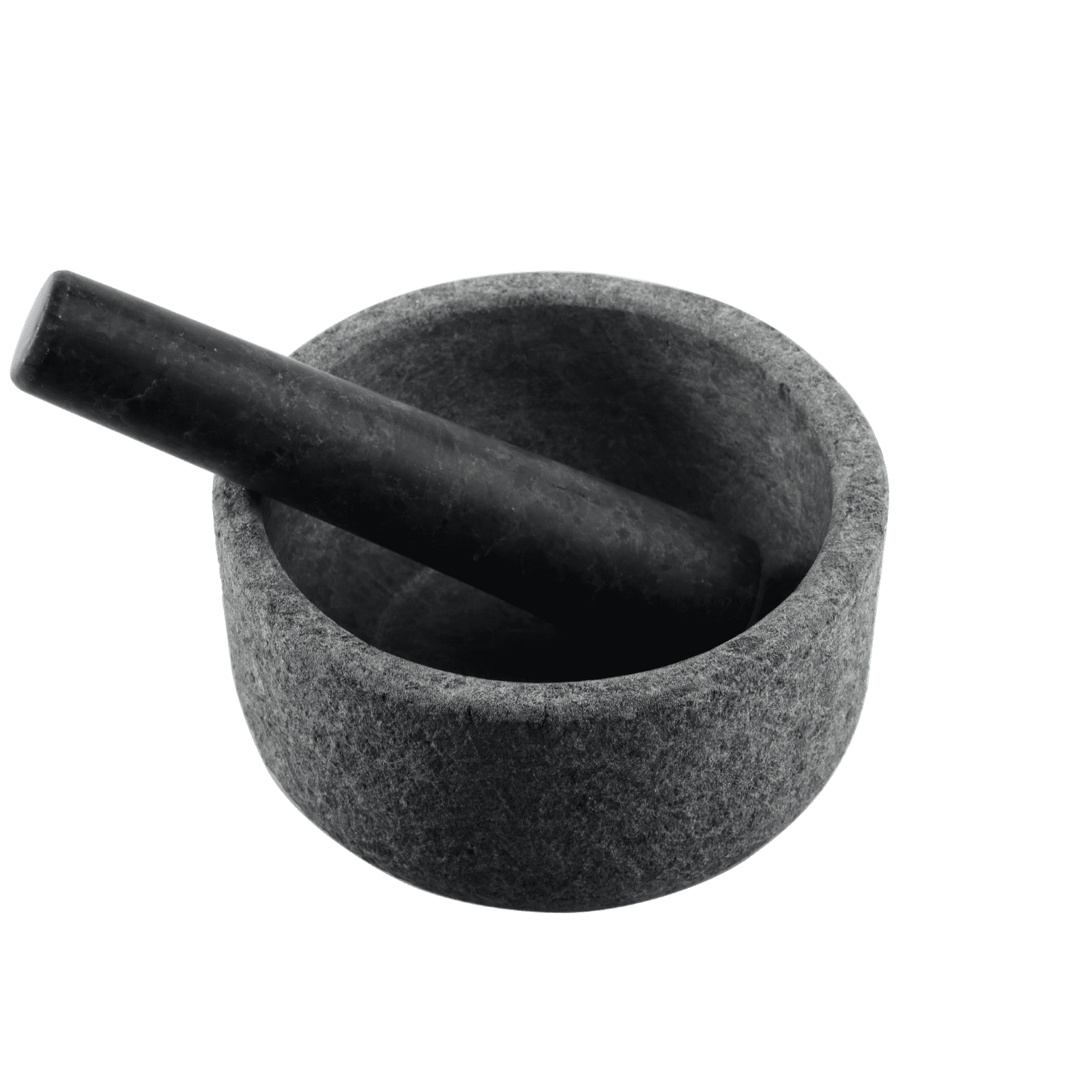 Koville Luxury Granite Mortar and Pestle (Angola Silver Black, 2 Cup ...