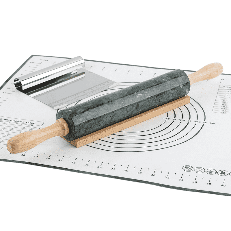 Koville Luxury Marble Rolling Pin Mat Set for Baking Dough,10in,Indian ...