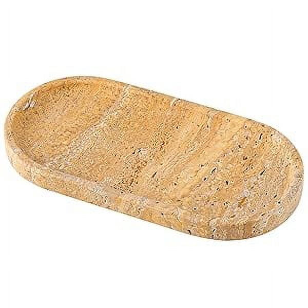 Koville Luxury Oval Travertine Bathroom Tray (10"*5",Golden Travertine ...