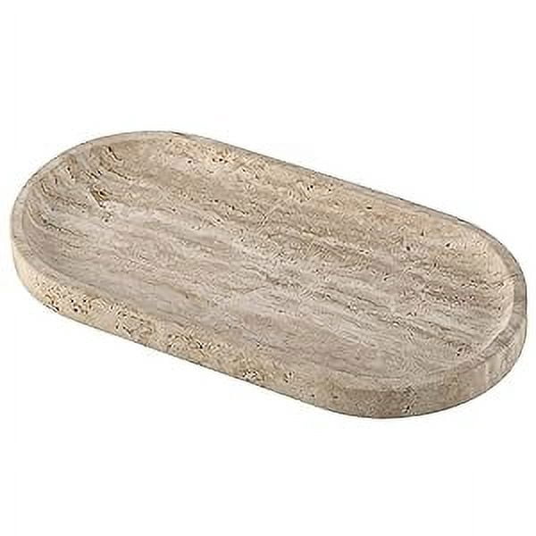 Koville Luxury Oval Travertine Bathroom Tray (10"*5",Travertino Romano ...