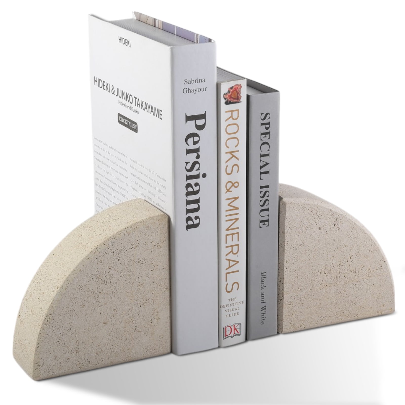 Koville Marble Bookend for Shelves, Non-Skid Bookends for Heavy Books ...