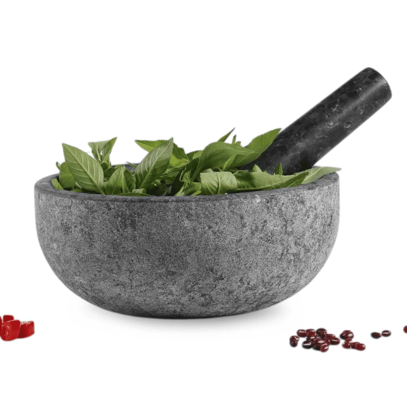 Koville Natural Granite Mortar and Pestle Set, 8" Large Grinder Bowl ...