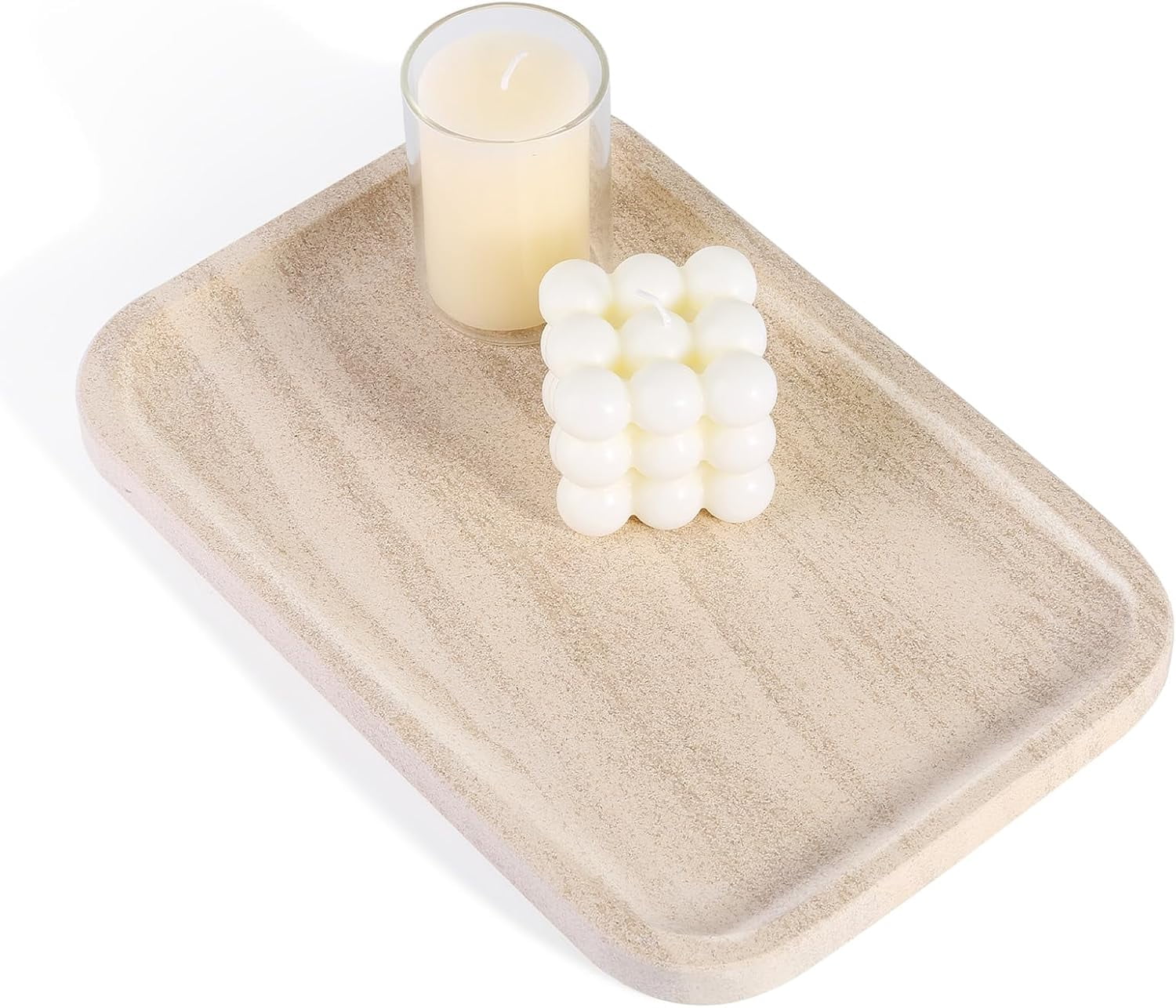 Koville Turkish Natural Marble Tray, 12"x6" Vanity Decorative Tray for ...